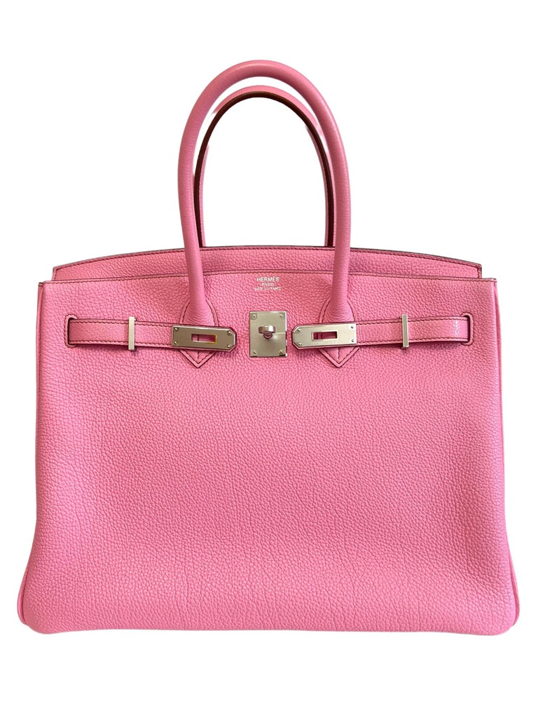 Hermes Birkin 35 Bubblegum Pink Togo Leather Palladium Hardware Handbag ...