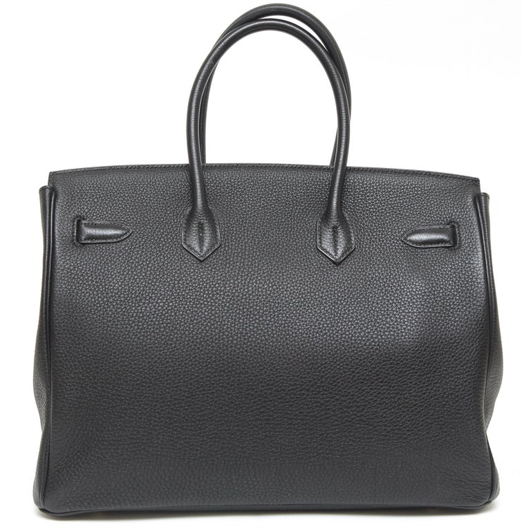 HERMES Birkin 35 cm Black Togo Leather Bag Gold Plated Tote For Sale at ...