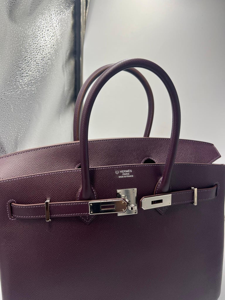 Hermes Birkin 35 Epsom special order Purple palladium hardware For Sale ...