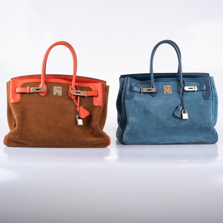 Hermès Birkin 35 Fauve Grizzly Suede and Capucine Evercolor Bag For ...