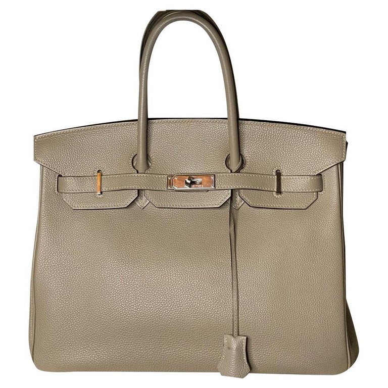 Hermès Birkin 35 Gris Tourterelle Silver Hardware bag For Sale at 1stDibs
