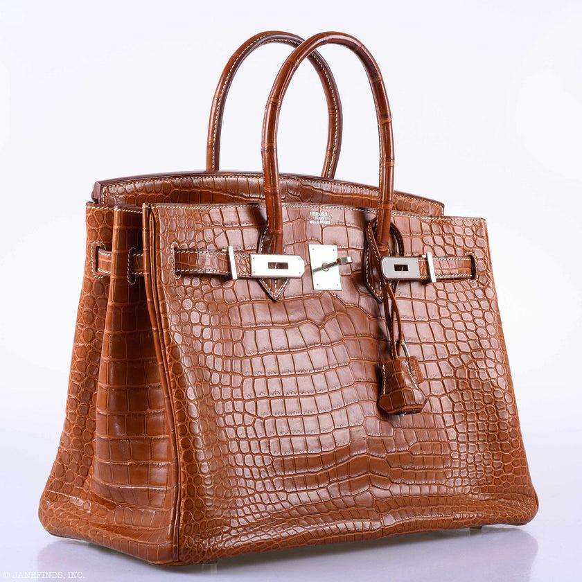 Hermès Birkin 35 Matte Fauve Barenia Porosus Crocodile Palladium ...