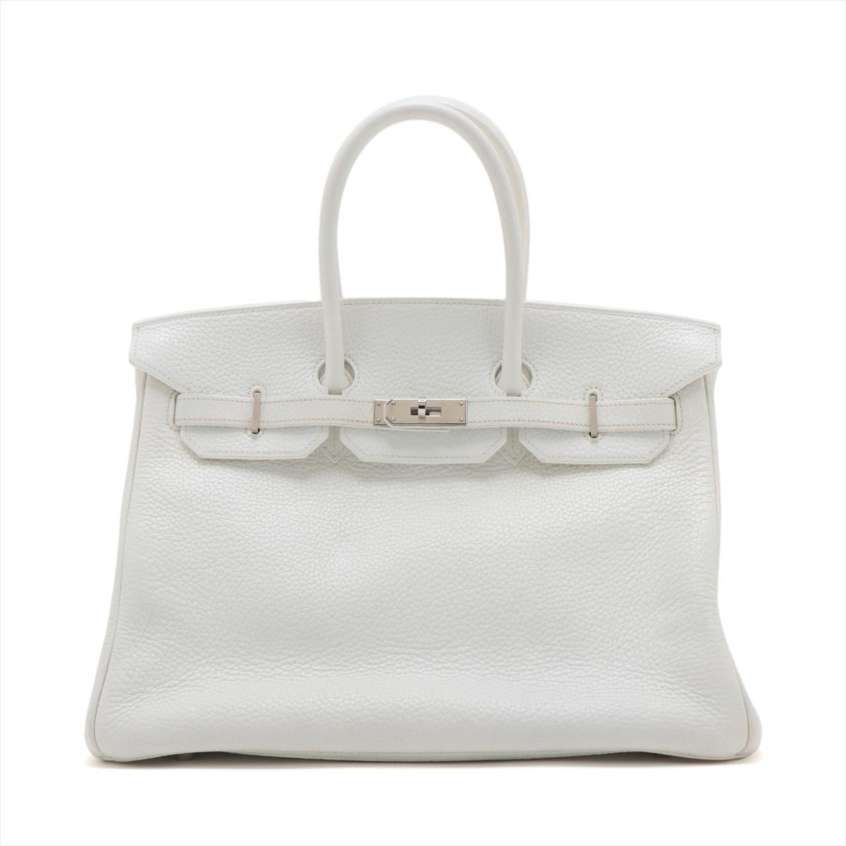 Hermes Birkin 35 Taurillon Clemence White For Sale at 1stDibs