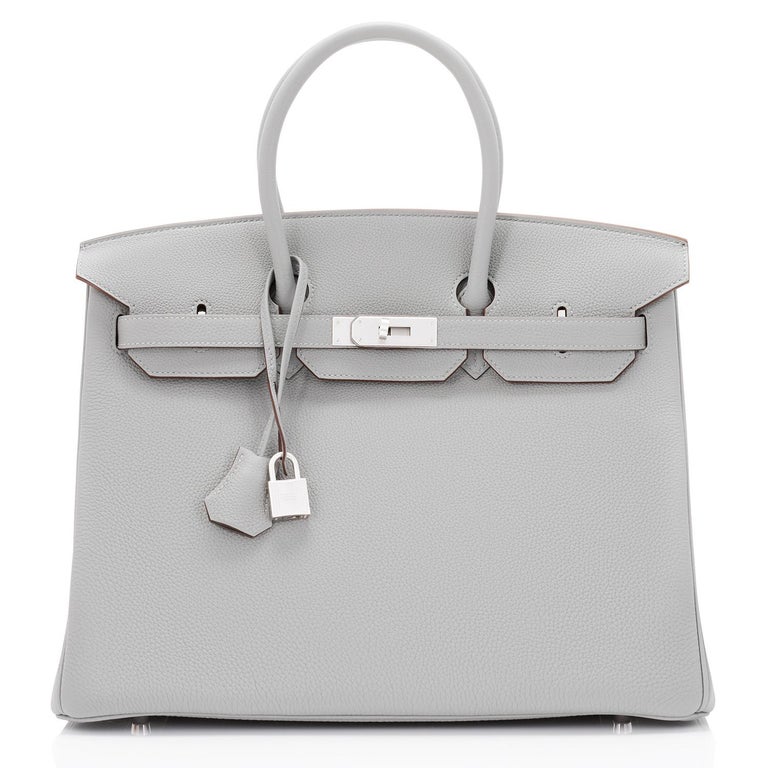 Hermes Birkin 35cm HSS Bi-Color Gris Mouette Etain Horseshoe Bag ...
