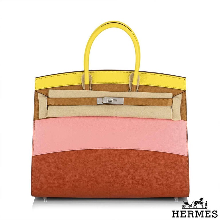 Hermés Birkin 35cm Sellier Sunrise Rainbow Epsom PHW For Sale at 1stDibs