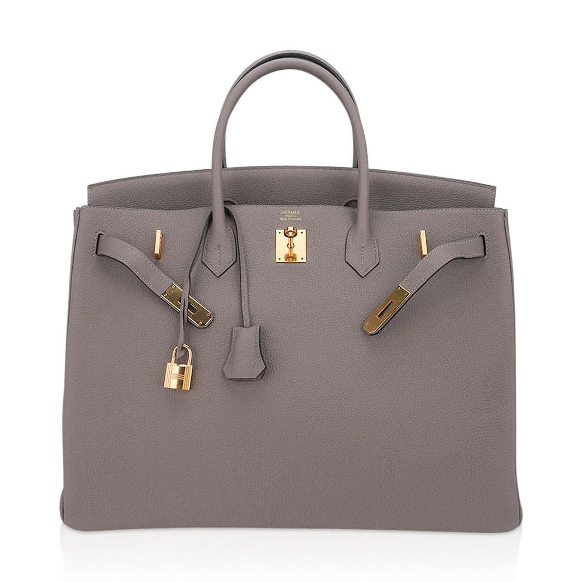 Hermes Birkin 40 Gris Asphalte Bag Gold Hardware Togo Leather For Sale ...