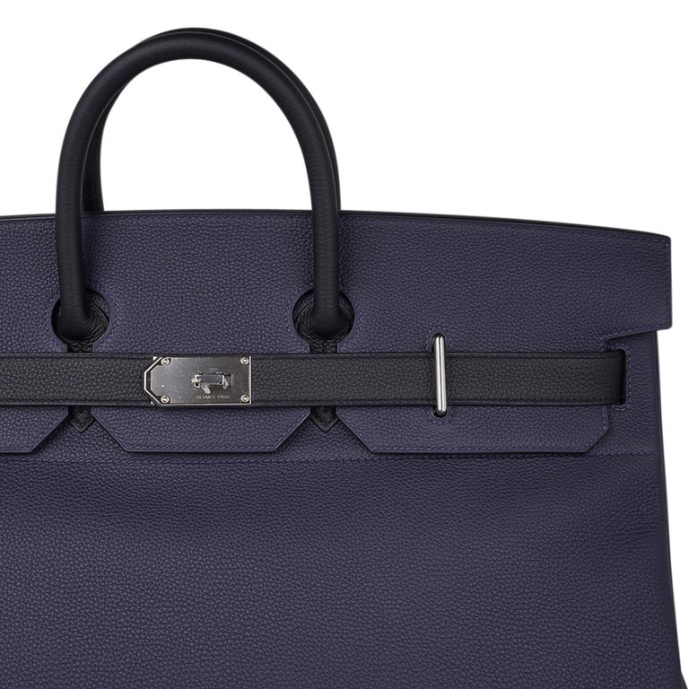 Hermès Sac Birkin HAC 50 bicolore bleu nude/noir avec accessoires en ...