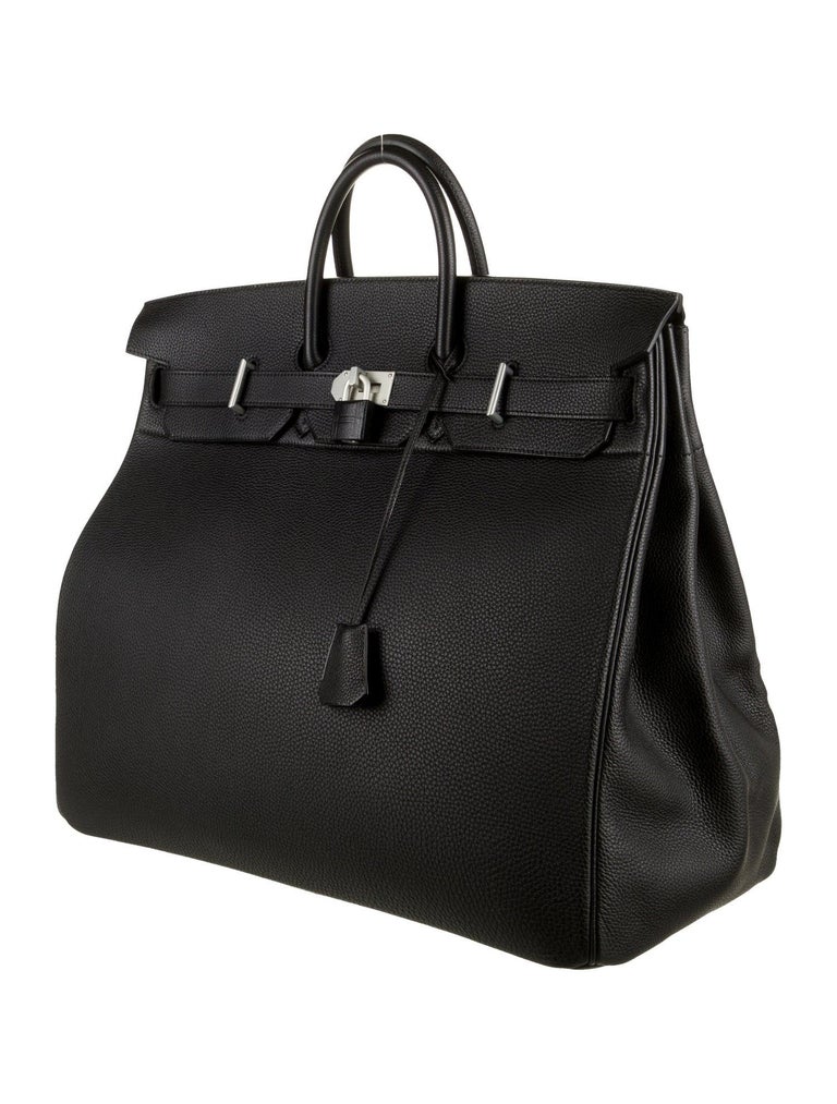 Hermes Birkin 50 NEW Black Leather Men''s Travel Holdall Top Handle ...