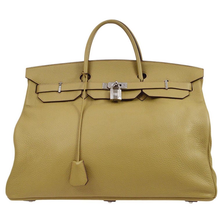 HERMES Birkin 50 Taurillon Clemence Leather Palladium Men's Travel Tote ...
