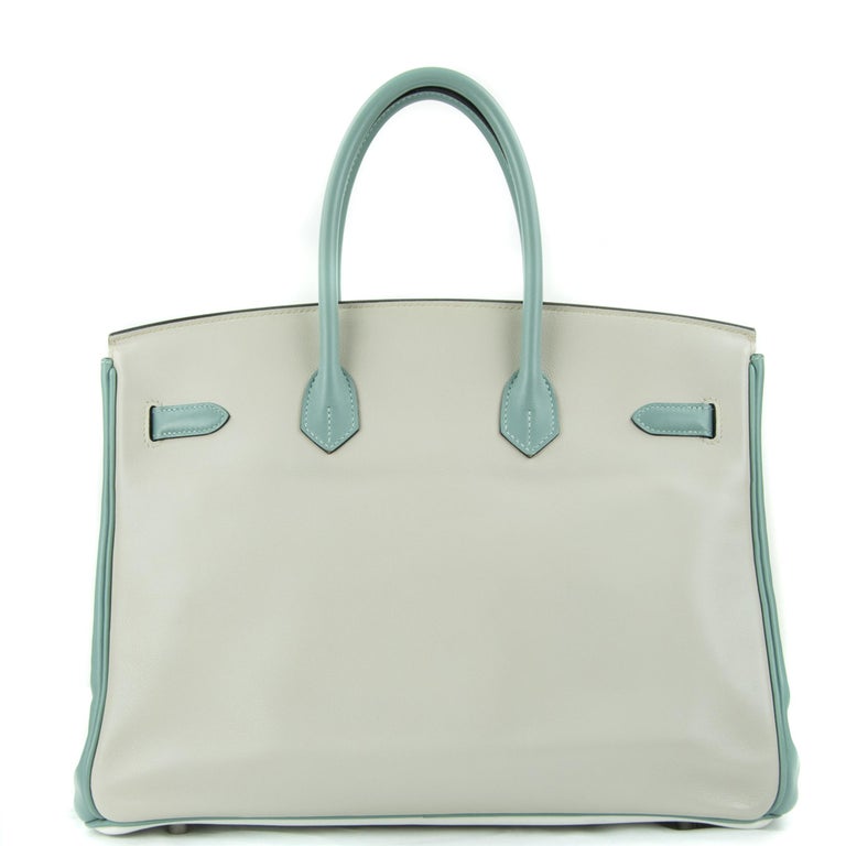 Hermes Birkin Bag 35cm HSS Tri Color Brushed PHW (Pre Owned) For Sale ...