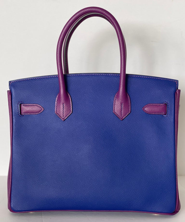 Hermes Birkin Bag HSS 2 Tone Anemone Blue Electric Brush Gold at ...