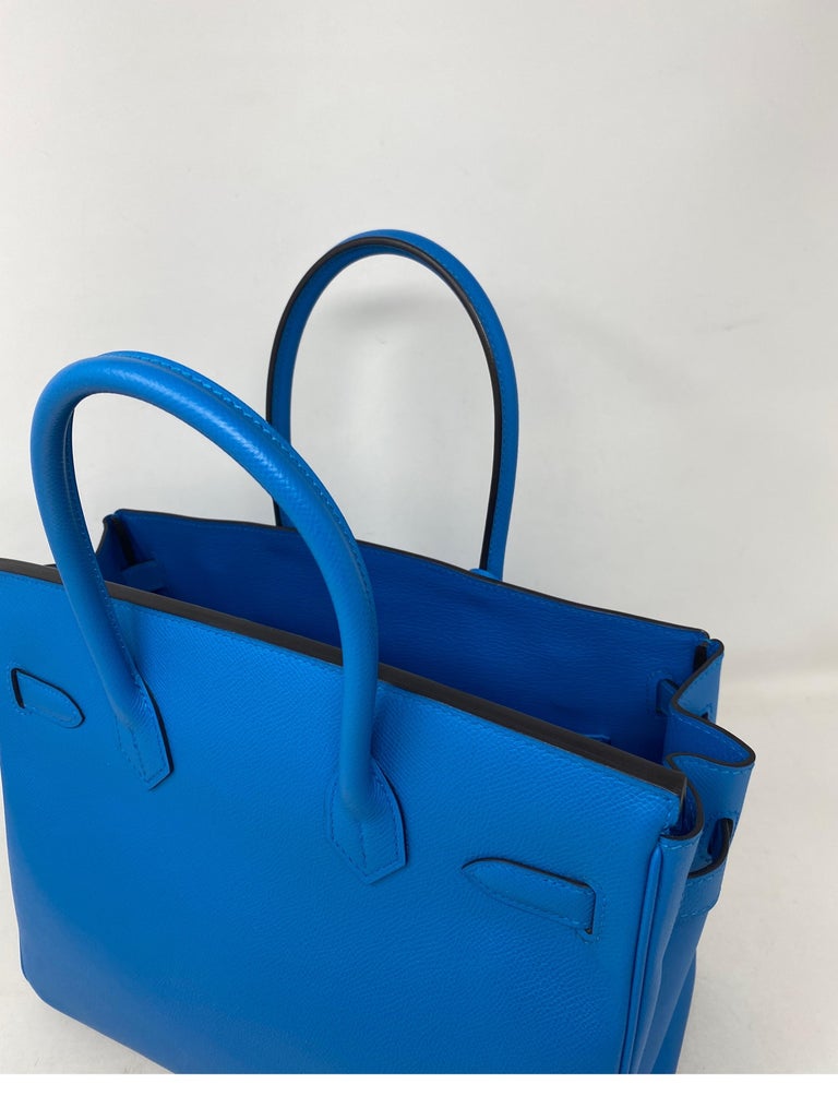 Hermes Birkin Blue Zanzibar 30 Bag at 1stDibs