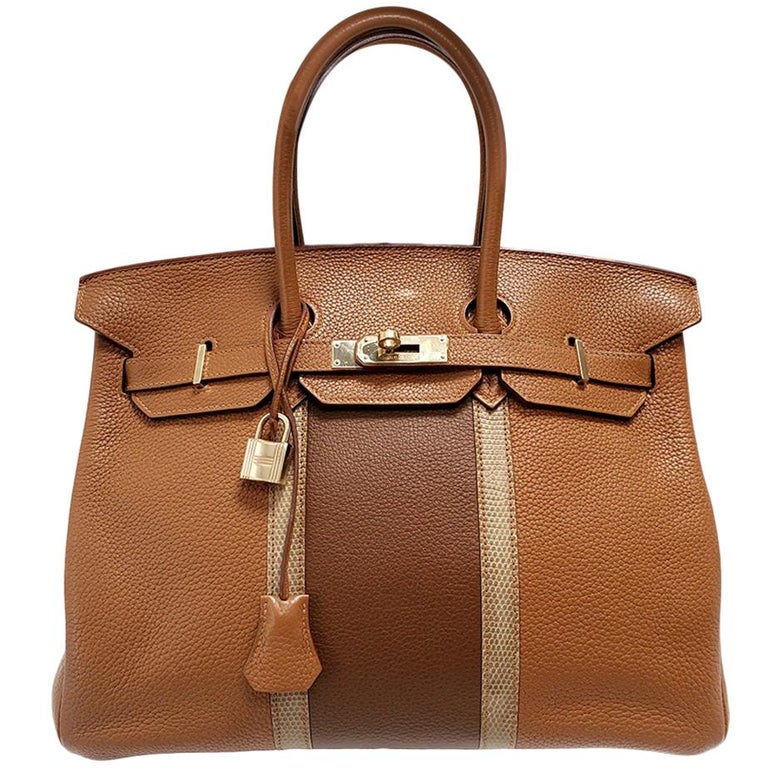 Hermes Birkin Club 35 Tri-Color Striped Hand Bag For Sale at 1stDibs ...