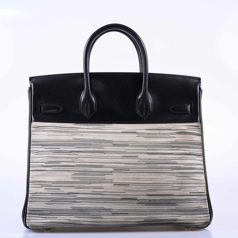 Hermès Birkin HAC 32 Black Box and Vibrato Leather Palladium Hardware ...
