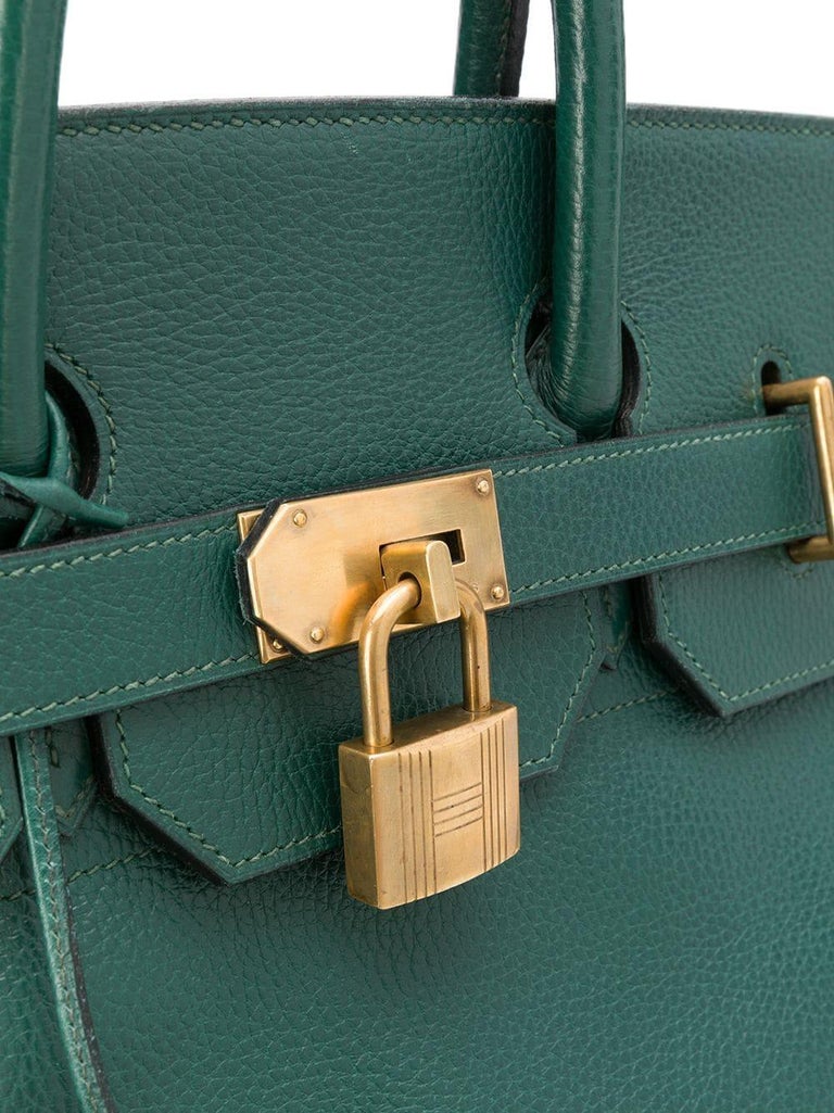 Hermes Birkin HAC 55 Green Leather Gold Large Men's Travel Top Handle ...