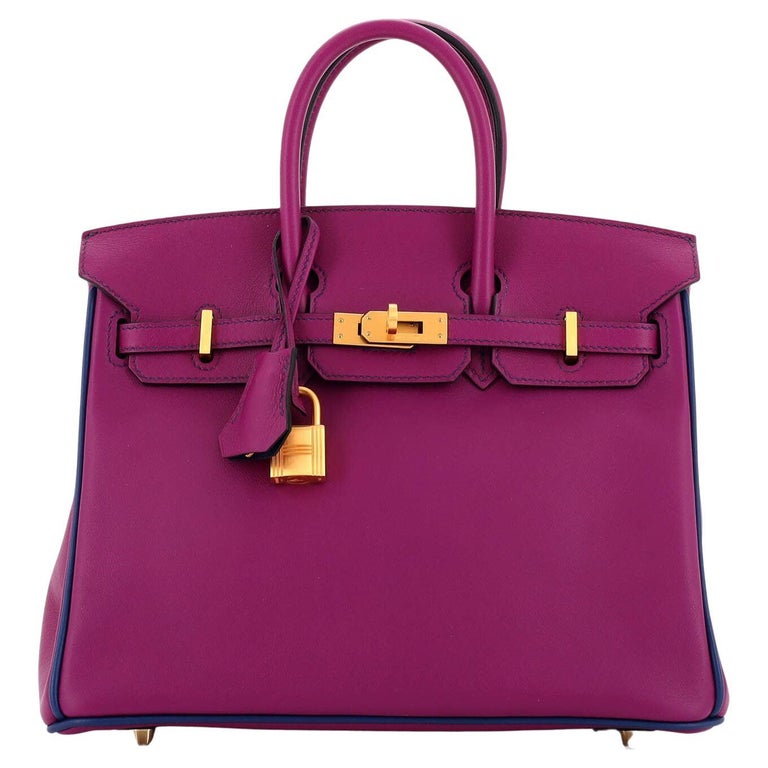 Hermes Birkin Handbag Bicolor Swift with Brushed Gold Hardware 25 For ...