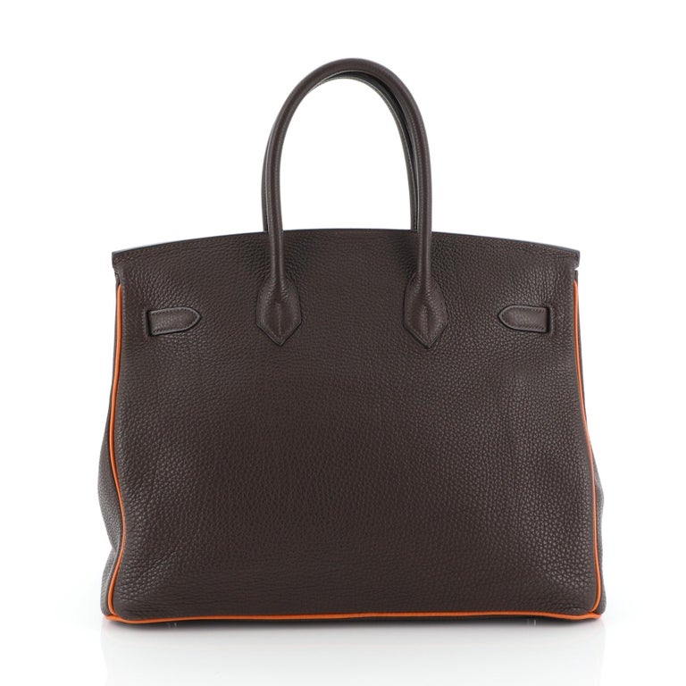 Hermes Birkin Handbag Bicolor Togo With Ruthenium Hardware 35 at ...