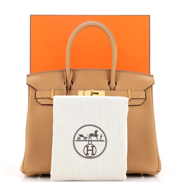 Hermes Birkin Handbag Biscuit Togo with Gold Hardware 30 For Sale at ...
