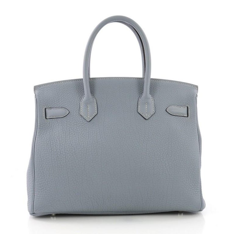 Hermes Birkin Handbag Bleu Lin Fjord with Palladium Hardware 30 at ...