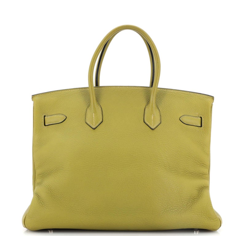 Hermes Birkin Handbag Chartreuse Clemence with Palladium Hardware 35 ...