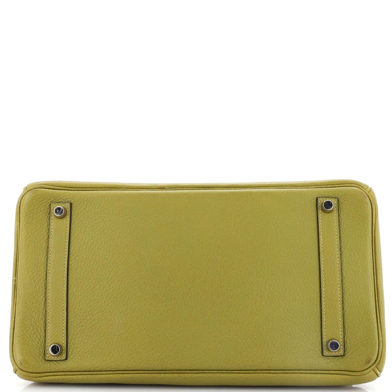 Hermes Birkin Handbag Chartreuse Clemence with Palladium Hardware 35 ...