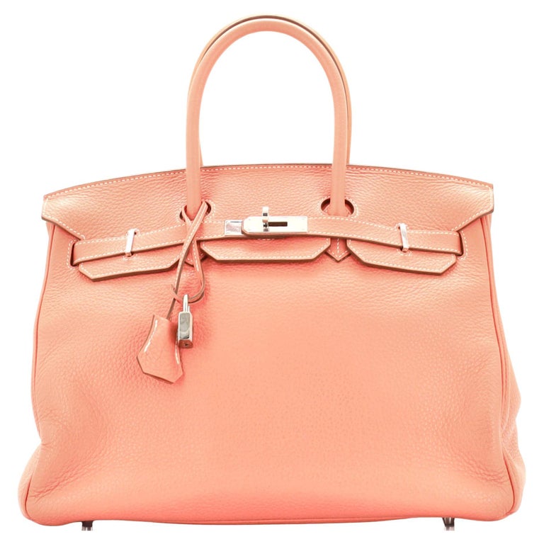 Hermes Birkin Handbag Crevette Clemence with Palladium Hardware 35 For ...