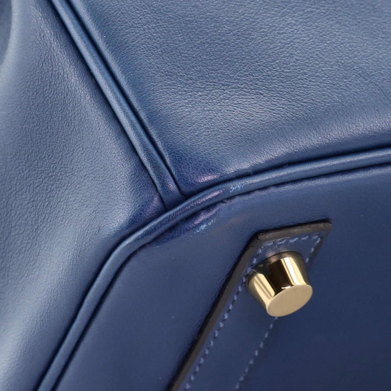 Hermes Birkin Handbag Deep Blue Swift with Gold Hardware 25 For Sale at ...
