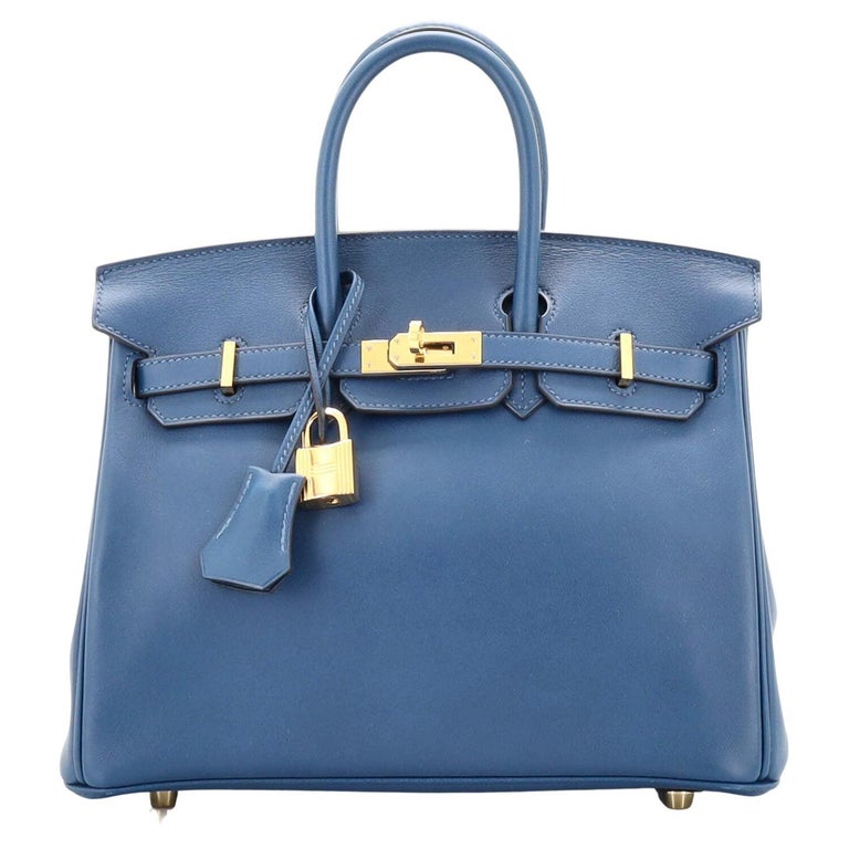 Hermes Birkin Handbag Deep Blue Swift with Gold Hardware 25 For Sale at ...