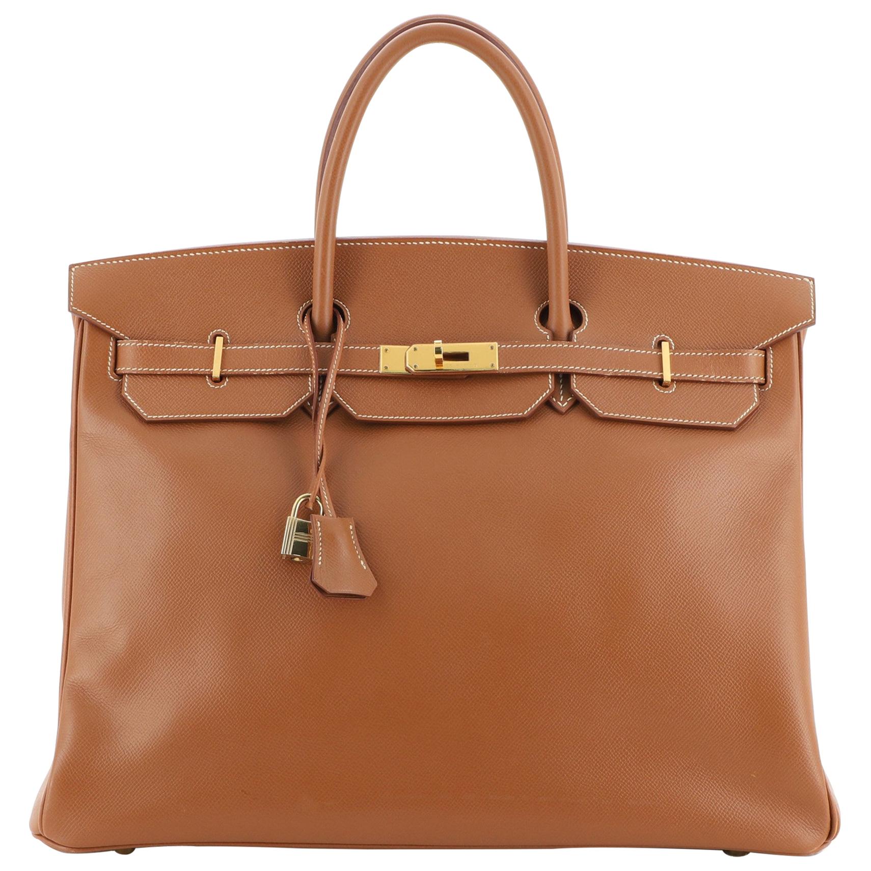 Hermes Birkin Handbag Gold Courchevel with Gold Hardware 40 at 1stDibs