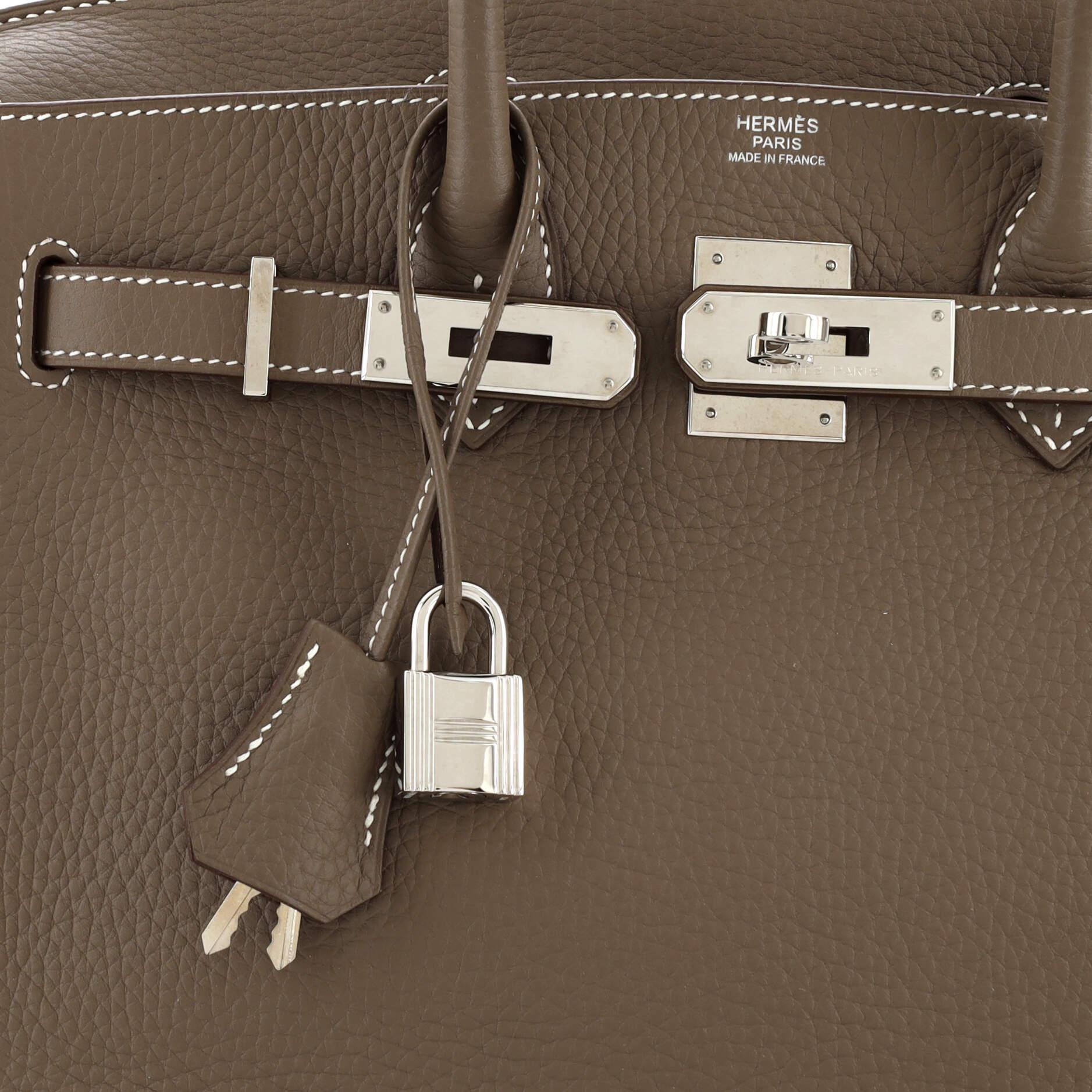 Hermes Birkin Handbag Grey Clemence with Palladium Hardware 30 For Sale ...