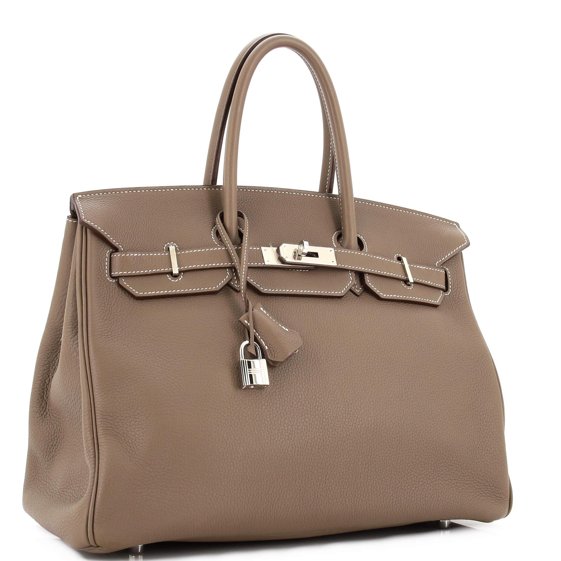 Bolso Hermes Birkin Clemence gris con herrajes paladio 35 en venta en ...