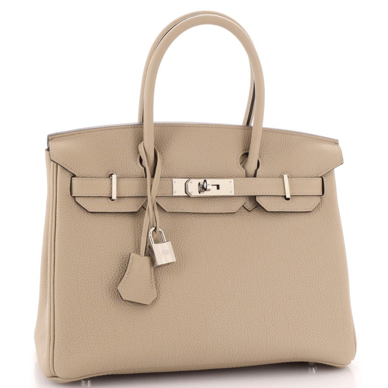 Hermes Birkin Handbag Grey Togo with Palladium Hardware 30 For Sale at ...