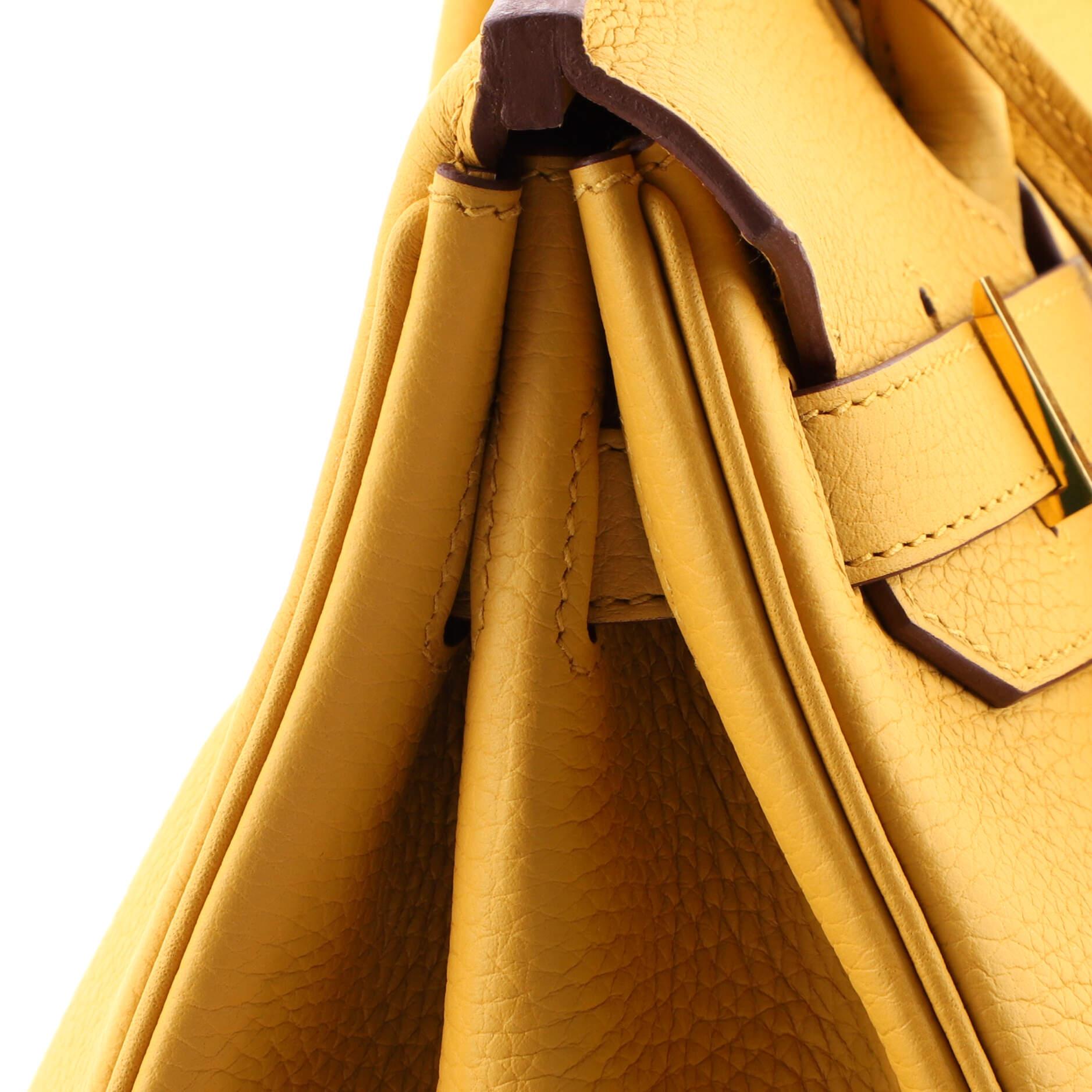 Hermes Birkin Handbag Jaune Ambre Clemence with Gold Hardware 30 For ...