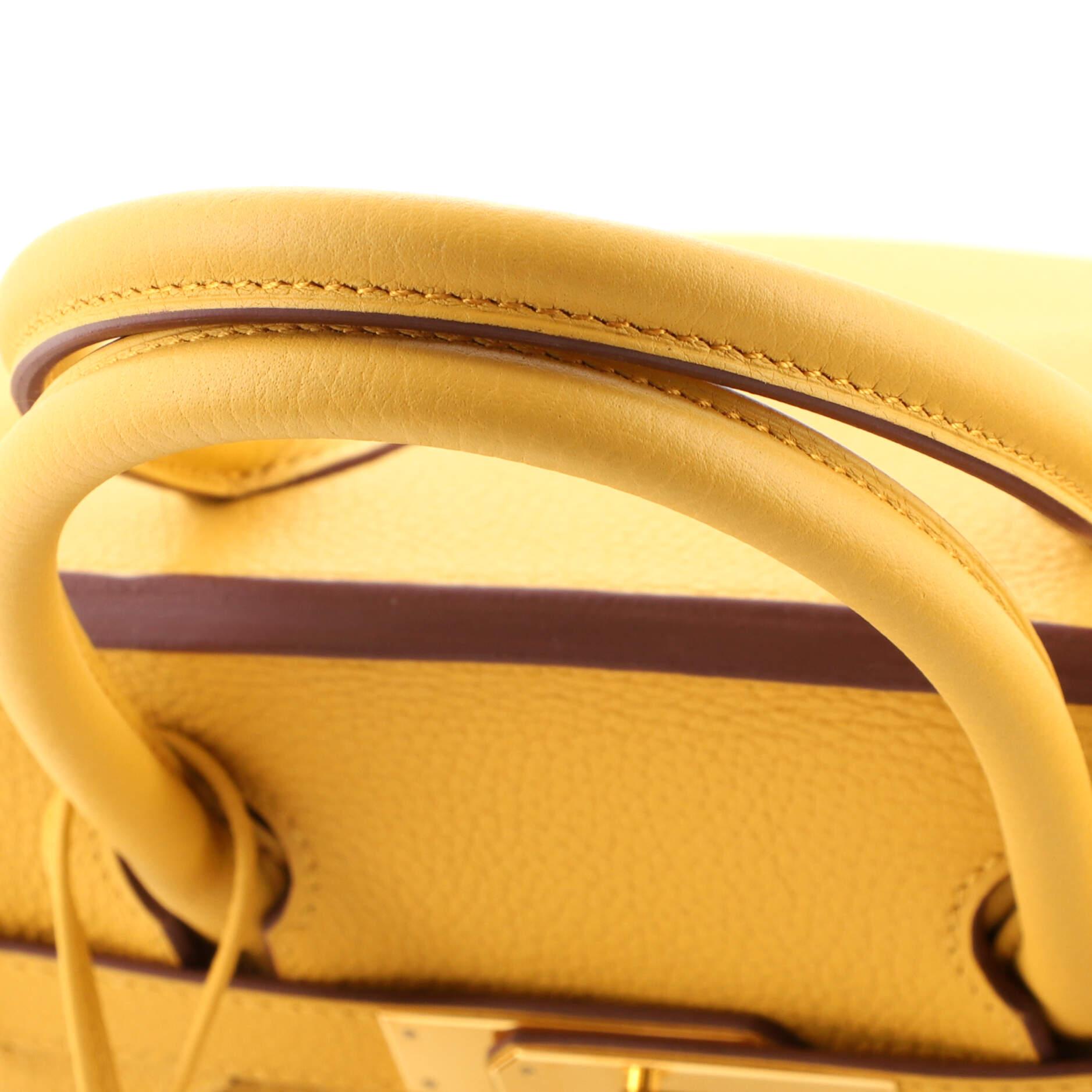 Hermes Birkin Handbag Jaune Ambre Clemence with Gold Hardware 30 For ...