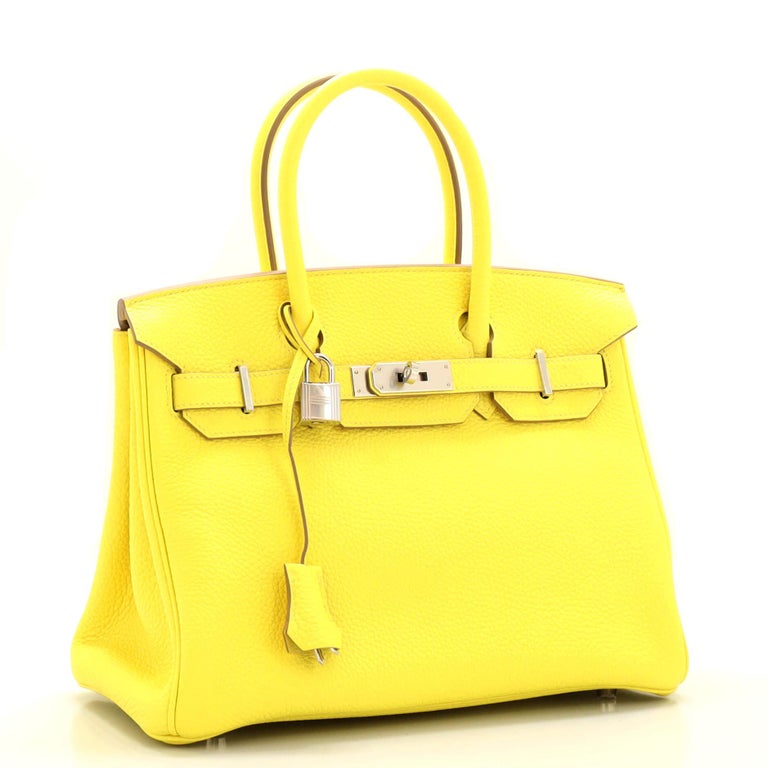Hermes Birkin Handbag Lime Clemence with Palladium Hardware 30 For Sale ...