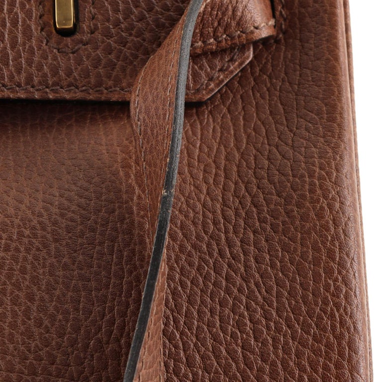 Hermes Birkin Handbag Marron Foncé Ardennes with Gold Hardware 35 For ...