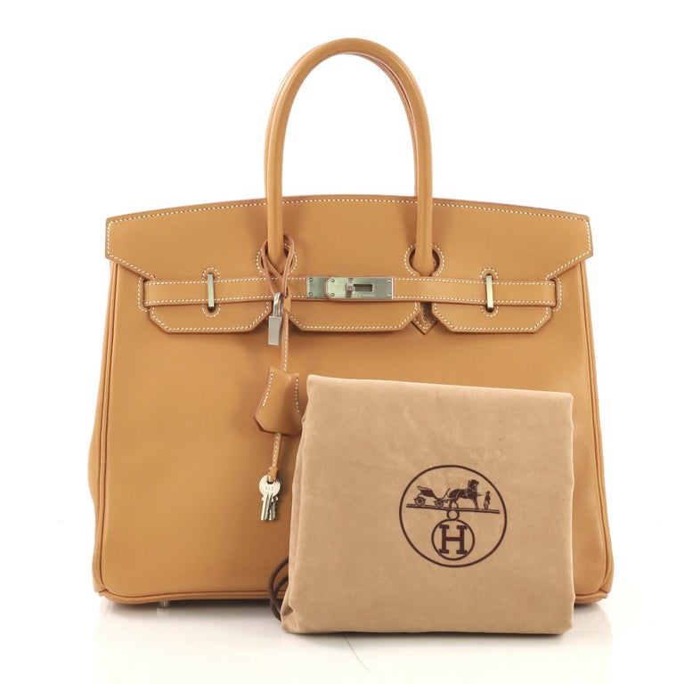 Hermes Birkin Handbag Natural Vache Naturelle with Brushed Palladium ...