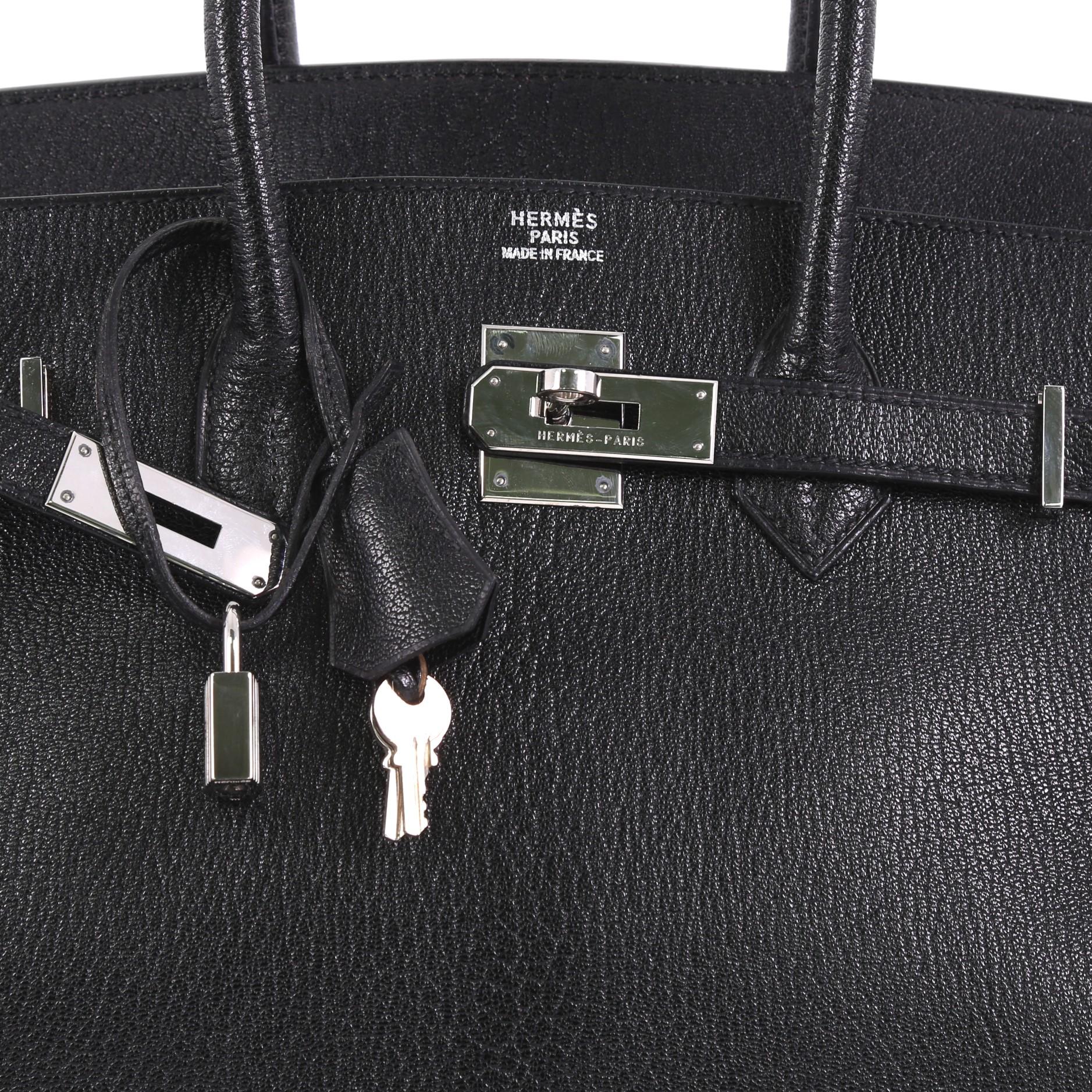 Hermes Birkin Handbag Noir Chevre de Coromandel with Palladium Hardware ...