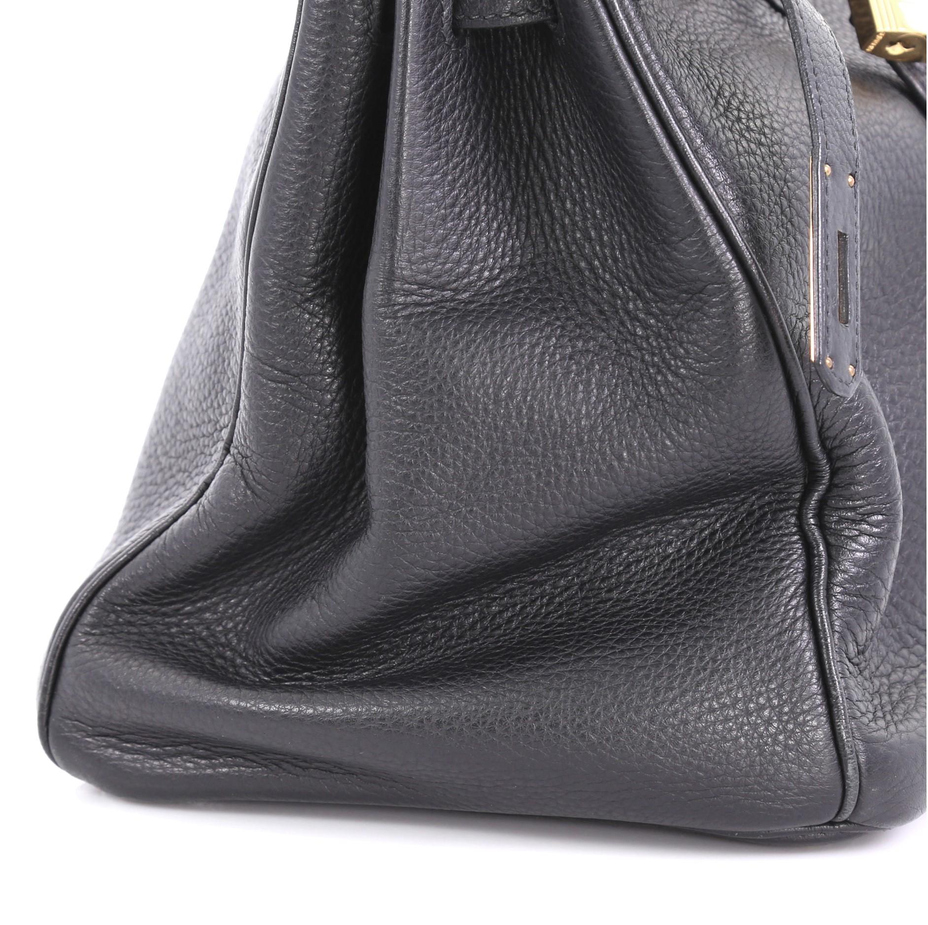 Hermes Birkin Handbag Noir Clemence with Gold Hardware 35 at 1stDibs