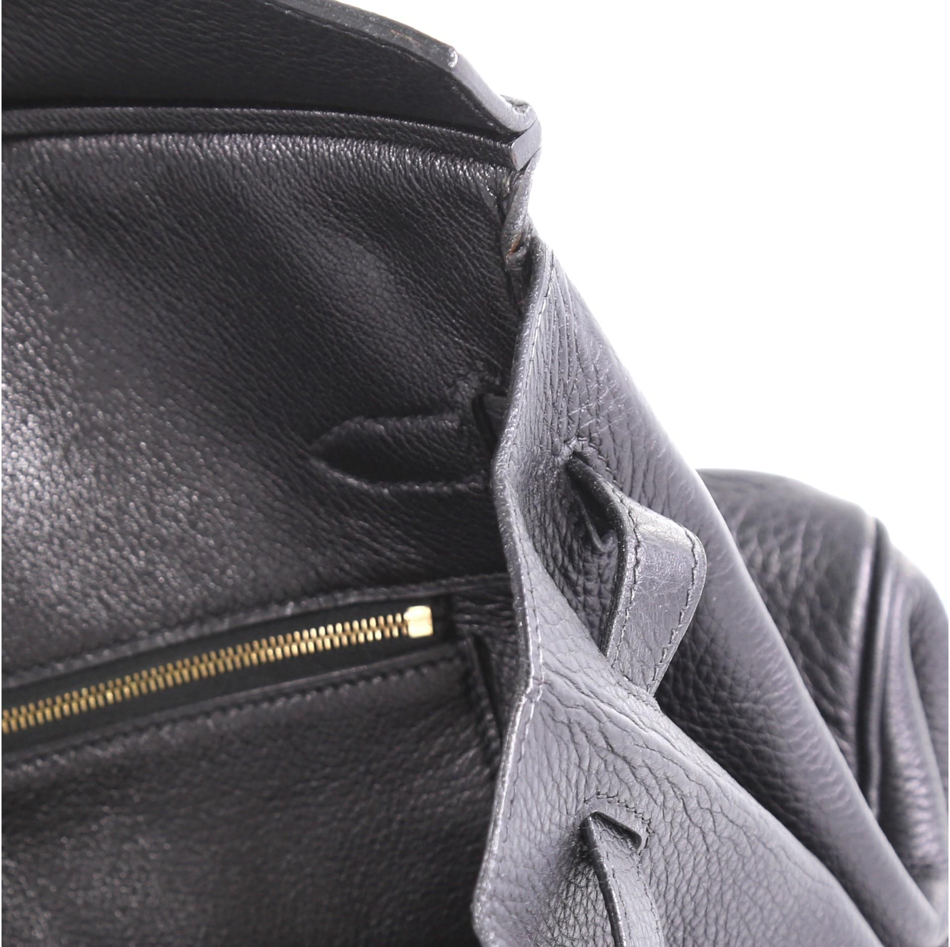 Hermes Birkin Handbag Noir Clemence with Gold Hardware 35 at 1stDibs