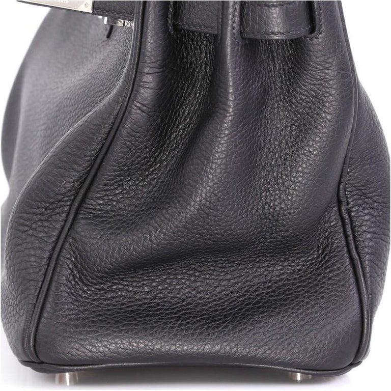 Hermes Birkin Handbag Noir Clemence with Palladium Hardware 30 at 1stDibs