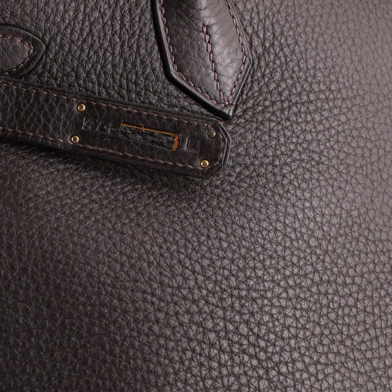 Hermes Birkin Handbag Prunoir Clemence with Gold Hardware 35 For Sale ...