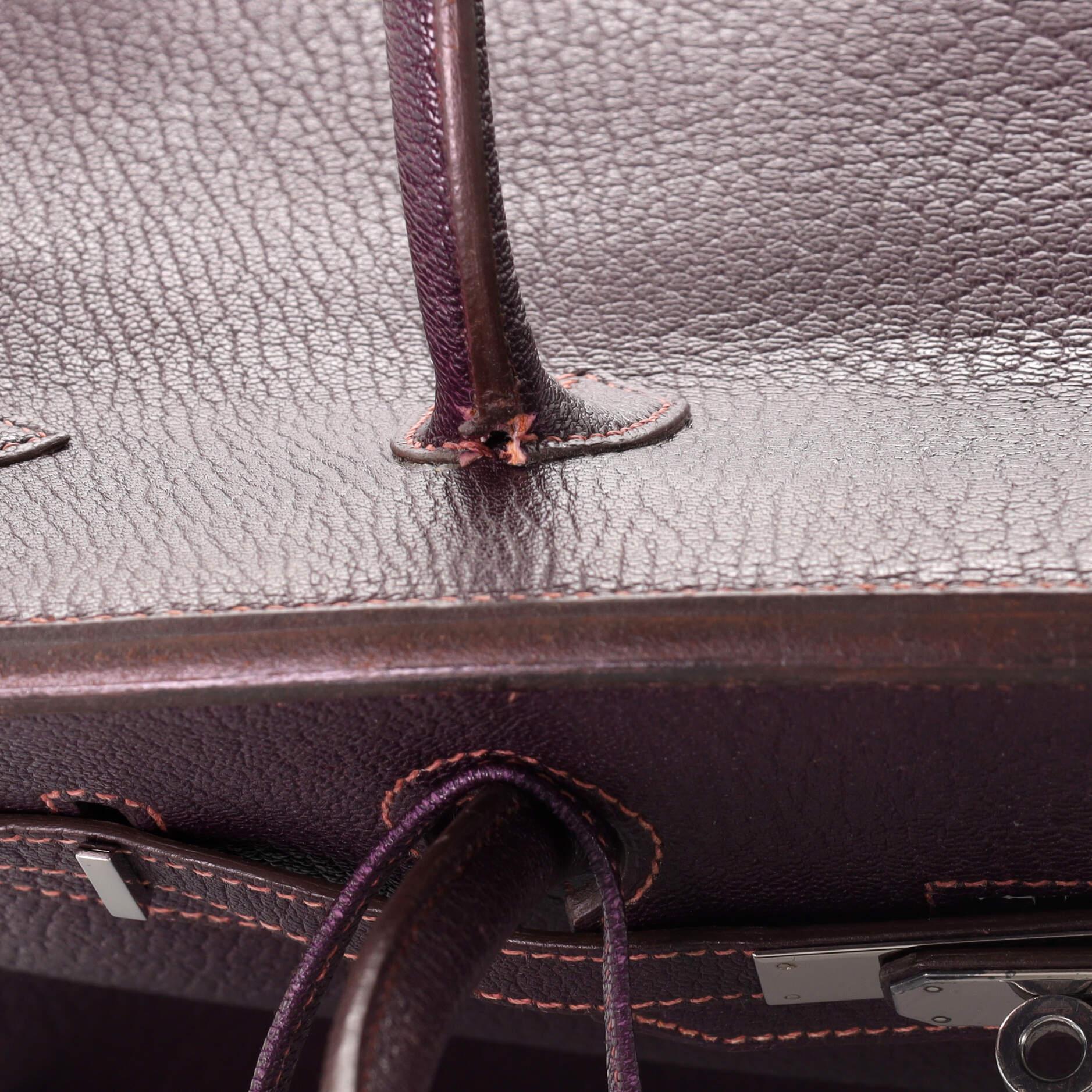 Hermes Birkin Handbag Raisin Chevre de Coromandel with Palladium ...