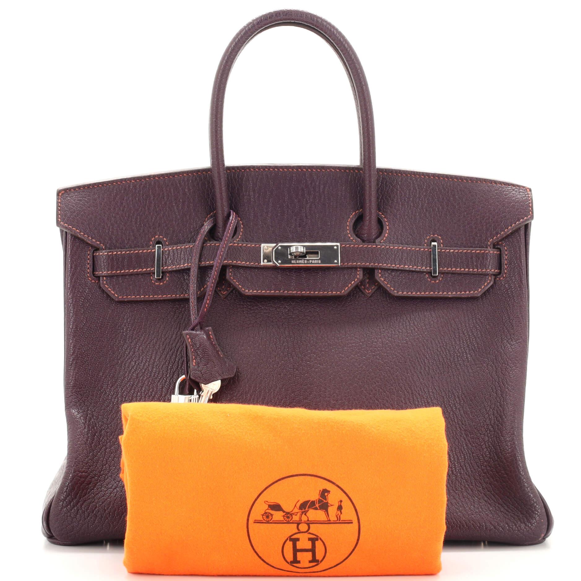 Hermes Birkin Handbag Raisin Chevre de Coromandel with Palladium ...