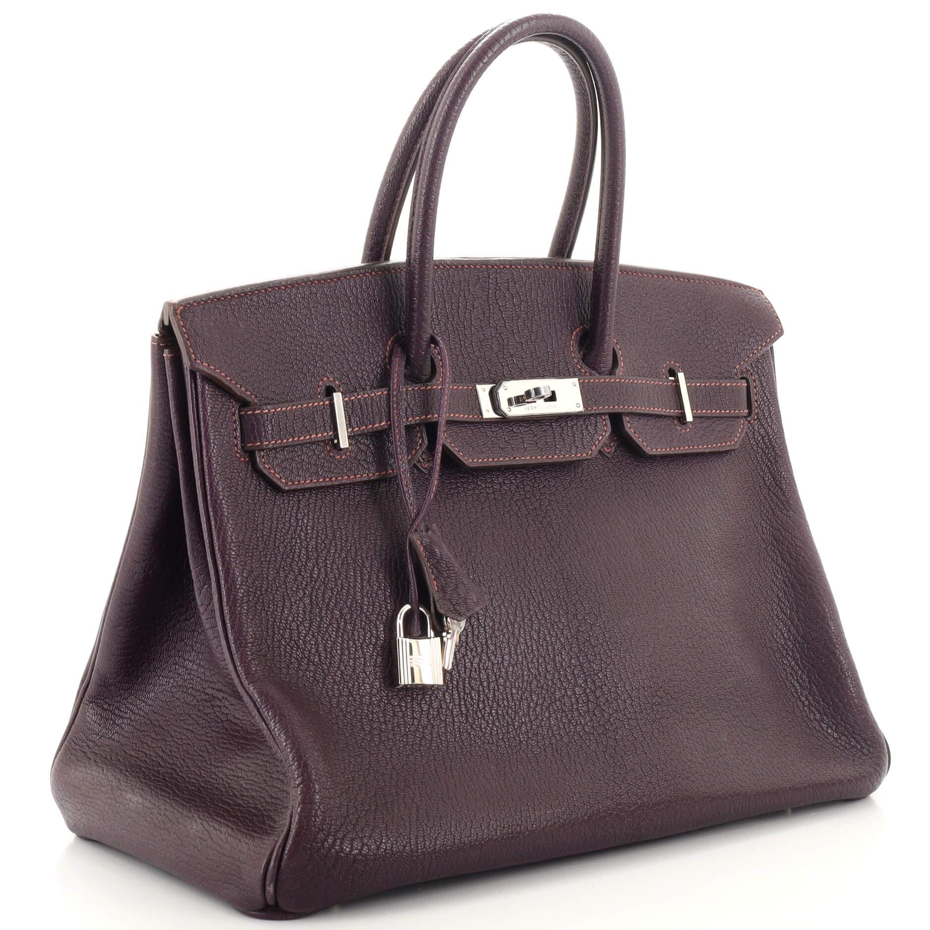 Hermes Birkin Handbag Raisin Chevre de Coromandel with Palladium ...