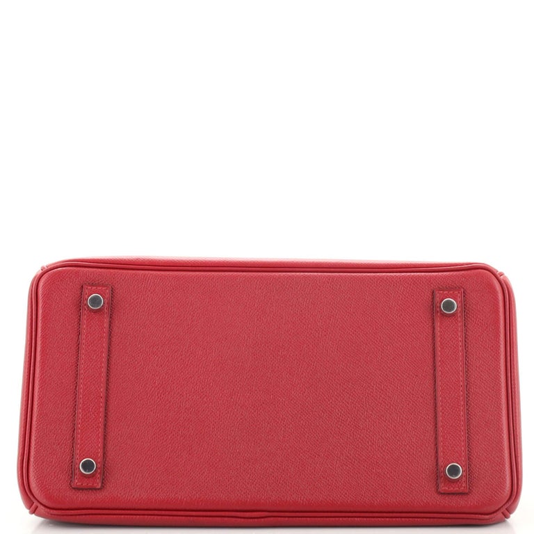 Hermes Birkin Handbag Rouge Garance Epsom with Palladium Hardware 30 ...