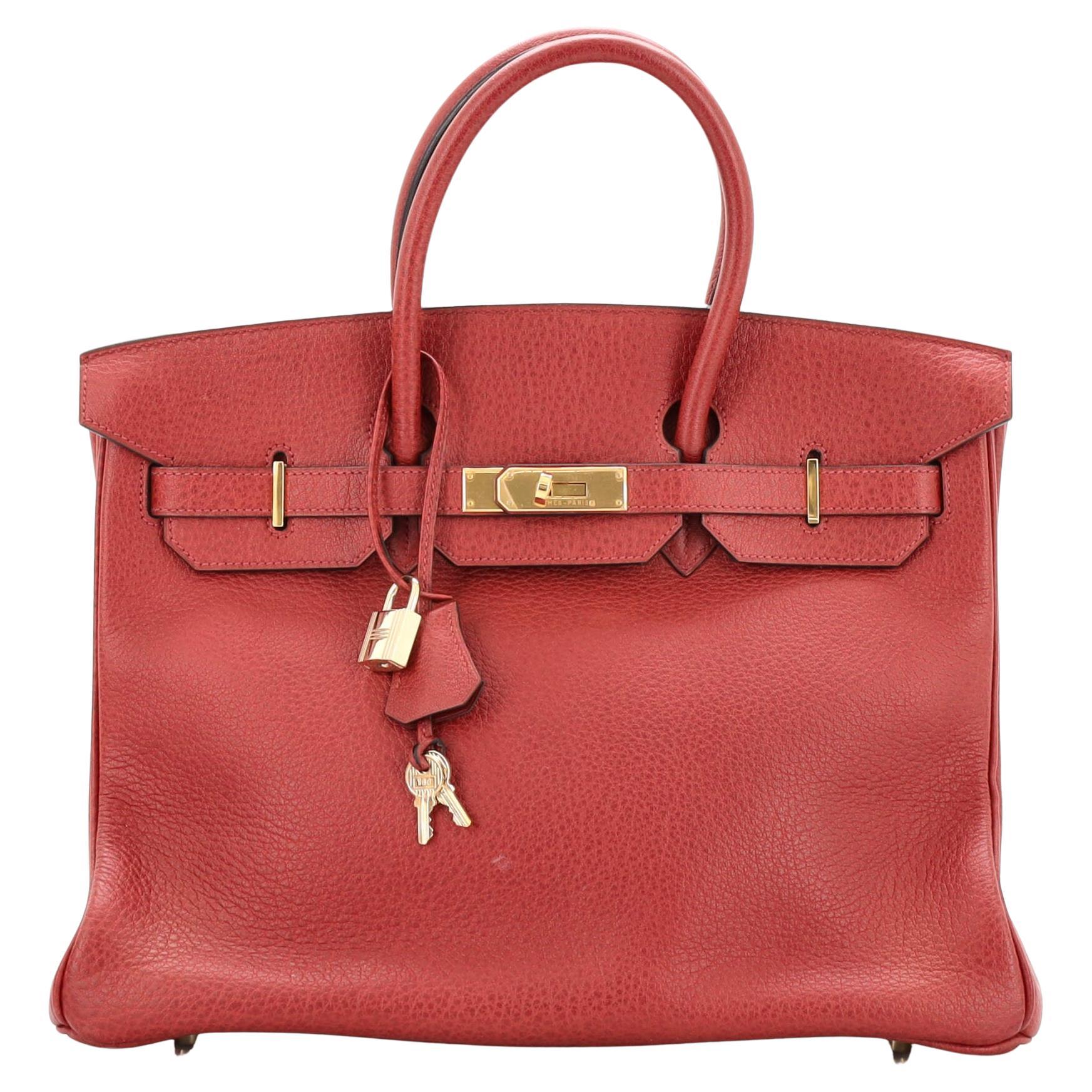 Hermes Birkin Handbag Rouge H Buffalo Skipper with Gold Hardware 35 at ...