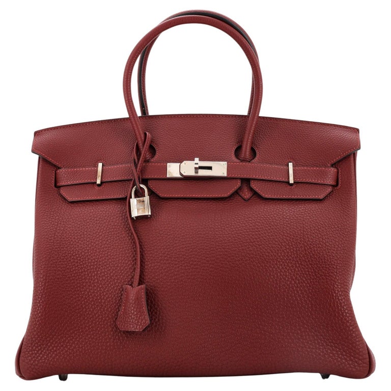 Hermes Birkin Handbag Rouge H Togo with Palladium Hardware 35 For Sale ...