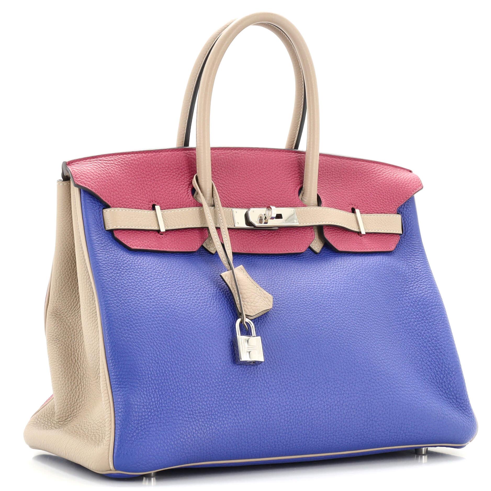 Hermes Birkin Handbag Tricolor Togo with Palladium Hardware 35 at ...