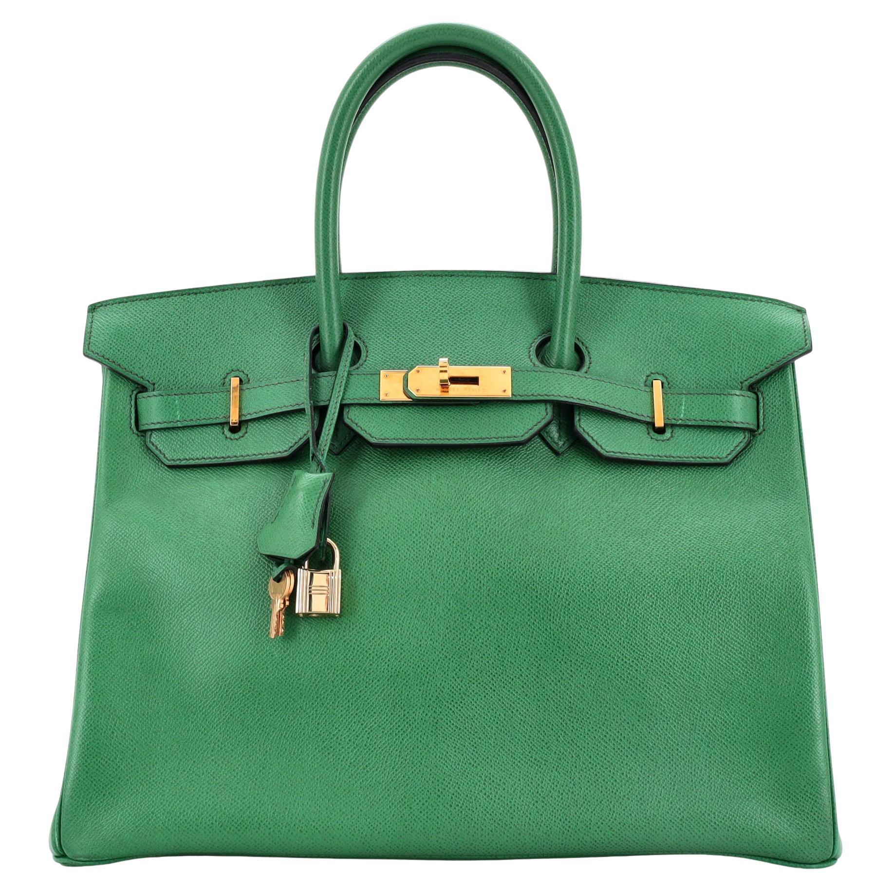 Hermes Birkin Handbag Vert Clair Courchevel with Gold Hardware 35 at ...